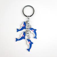 China Zinc Alloy Soft Enamel Dolphin Keychain 25mm Custom Promotional Gift for Ocean Lovers for sale