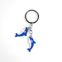 China Zinc Alloy Soft Enamel Dolphin Keychain 25mm Custom Promotional Gift for Ocean Lovers for sale