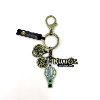 China Custom Antique Copper Glitter Keychain 25mm with Lobster Clip for Promotional Gifts for sale