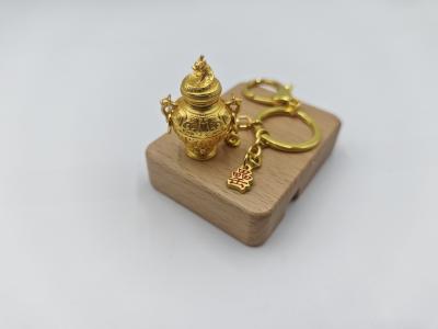 China Exquisite Embossed Gold Plated Keyring for sale
