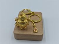 China Exquisite Embossed Gold Plated Keyring for sale