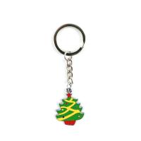 China Custom Christmas Soft Enamel Keychain 25mm Festive Snowman Tree Holiday Gift for sale