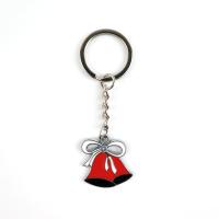 China Custom Soft Enamel Christmas Keychain 25mm Festive Bells Gingerbread House Design 10000pcs for sale