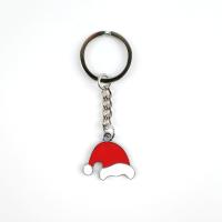 China Custom Soft Enamel Christmas Bell Keychain 25mm Durable Metal Festive Keyring for Holiday Gifts for sale