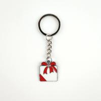 China Custom Soft Enamel Christmas Bell Keychain 25mm Durable Metal Festive Keyring for Holiday Gifts for sale