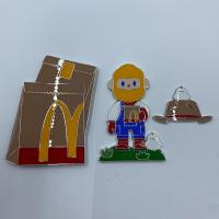 China Custom Magnetic McDonald Badge 25mm Interchangeable Character Parts Soft Enamel Lapel Pin for sale