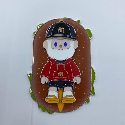 China Custom Magnetic McDonald Parts Badge 25mm Interchangeable Collectible Pin for sale