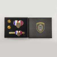 China Custom Tournament Security Force Badge Heart-Shaped Dual Flag Enamel Pin 25mm for sale