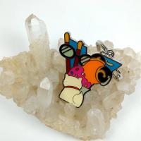 China Personalized Initial Letter Cartoon Key Ring 25mm Metal Alloy Custom Enamel Keychain for sale