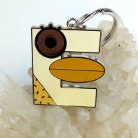 China Personalized Initial Letter Cartoon Key Ring 25mm Metal Alloy Custom Enamel Keychain for sale