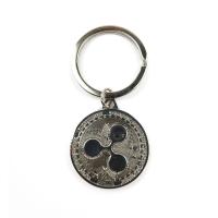 China Antique Silver Custom Coin Key Ring 25mm Durable Promotional Keychain for Branding for sale