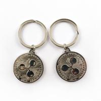 China Antique Silver Custom Coin Key Ring 25mm Durable Promotional Keychain for Branding for sale