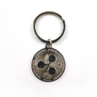 China Antique Silver Custom Coin Key Ring 25mm Durable Promotional Keychain for Branding for sale