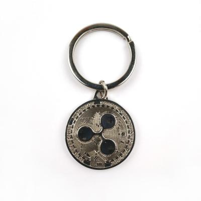 China Antique Silver Custom Coin Key Ring 25mm Durable Promotional Keychain for Branding for sale