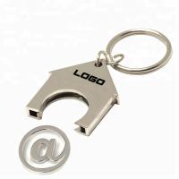 China Custom House Shaped Trolley Coin Keyring 25mm Soft Enamel Promotional Gift for sale