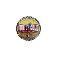 China Custom Junior Gold Glitter Acrylic Fridge Magnet 35mm Promotional Giveaway for sale