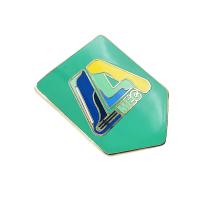 China Shiny Gold Imitation Hard Enamel Badge 1 inch Custom Lapel Pin with Butterfly Clutch for sale
