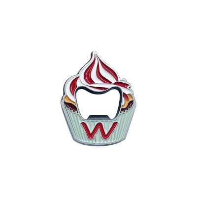 China 50×40×4mm Cupcake Shape Soft Enamel Bottle Opener for sale