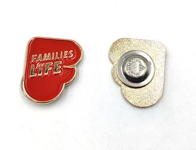 China Shiny Gold Red Soft Enamel Badge 35mm with Magnetic Clasp Custom Emblem Lapel Pin for sale