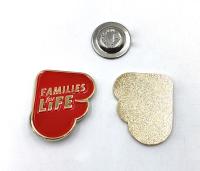 China Shiny Gold Red Soft Enamel Badge 35mm with Magnetic Clasp Custom Emblem Lapel Pin for sale