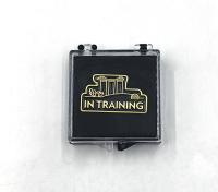 China Custom 0.75 Inch Hard Enamel Lapel Pin with Double Butterfly Clasp and Plastic Box for sale
