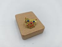 China Custom 0.75 Inch Gold Plated Soft Enamel Lapel Pin Butterfly with Gemstone Inlay for sale