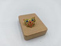 China Custom 0.75 Inch Gold Plated Soft Enamel Lapel Pin Butterfly with Gemstone Inlay for sale