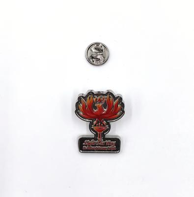 China Custom Hard Enamel Flamingo Soft Enamel Pin Badge 50mm Silver Plating Butterfly Clasp for sale