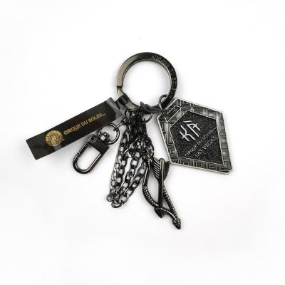 China Custom Soft Enamel Keychain 50mm Antique Silver Zinc Alloy Promotional Gift for sale
