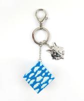 China Custom Zinc Alloy Metal Keychain 50mm Square with Black M Design OEM ODM for sale
