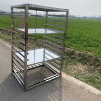 China Square Commercial Bakery Stainless Steel Tray Rack Trolley With Customizable Number Of Layers for sale