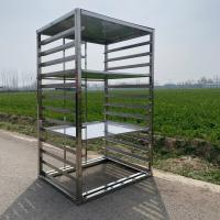 China Square Commercial Bakery Stainless Steel Tray Rack Trolley With Customizable Number Of Layers for sale