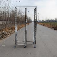 China Removable Trays Trolley Bakery 60x80cm Commercial Bakers Rack With Wheels for sale