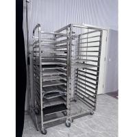 China Welding Stainless Steel Commercial Bakery Rack Trolley With Brake Wheels For Baking for sale