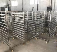 China 500kg SS Tray Rack Trolley 12-32 Layers Bread Cooling Trolley For Bakery for sale