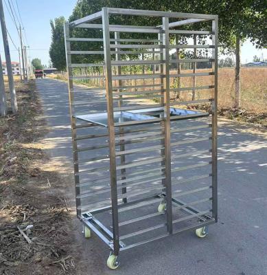 China 60x40 Bakery Trolley With Trays Stainless Steel 201 304 Commercial Baker'S Rack for sale