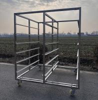 China 304 316 316L SS Tray Rack Trolley 400kg 500kg Stainless Bread Rack for sale