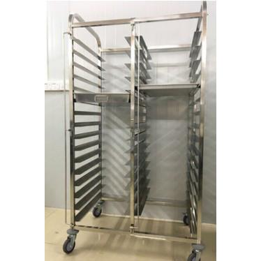 China Strong Load bearing Capacity 15Layers Stainless Steel Tray Trolley For Bakeries for sale