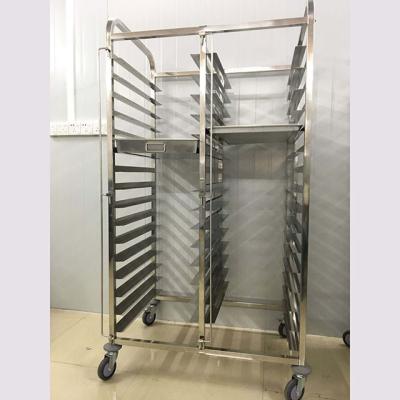 China Commercial Polished Stainless Steel Tray Cart Trolley For Bread Cake Baking for sale