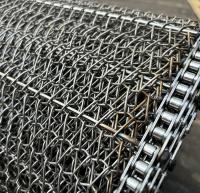 China 304 316 Stainless Steel Roller Chain Driven Conveyor Belt For Deepfry for sale