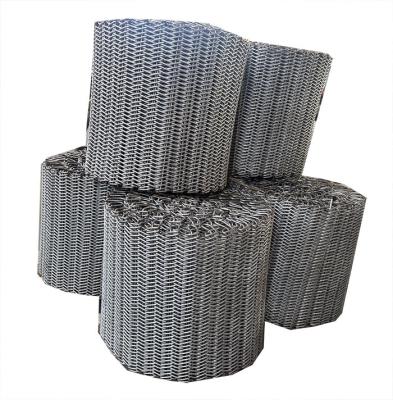 China Round Flat Wire Stainless Steel Wire Mesh Conveyor Belt For Oven for sale