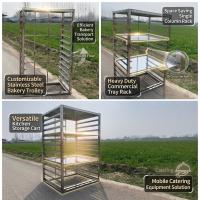 China Square Commercial Bakery Stainless Steel Tray Rack Trolley With Customizable Number Of Layers for sale