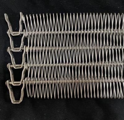 China Low Temperature Resistance 304 316 Stainless Steel Plain Weave Spiral Balance Woven Wire Mesh Belt for Ice Cream Transport for sale