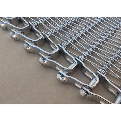 China Stainless Steel Chain Driven Wire Mesh Conveyor Belt Positive Drive for Food Processing Baking Chocolate Enrober for sale
