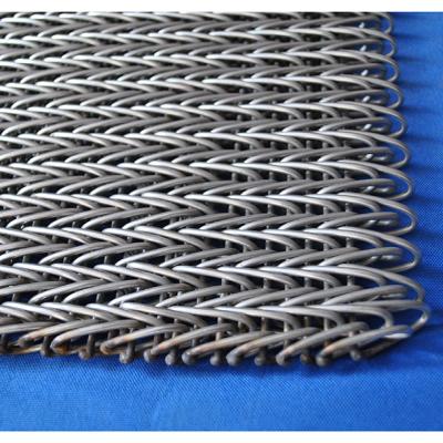China Herringbone Compound Weave Mesh Conveyor Belt Stainless Steel Wire Belt for Stable Product Flow for sale