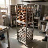 China Food Equipment Heavy Duty Stainless Steel Storage Cage Trolley With 0.8mm Material Thickness for sale