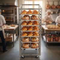 China Multifunctional Stainless Steel Bakery Tray Rack Trolley For Hotel Bar Cleaning Service Equipment for sale