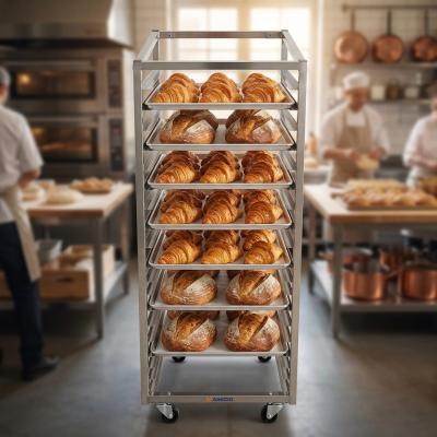 China Multifunctional Stainless Steel Bakery Tray Rack Trolley For Hotel Bar Cleaning Service Equipment for sale