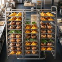 China 304SS Baking Rack Trolley 1.1mm-1.3mm Thickness Bakery Trolleys For School for sale