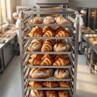 China Multifunctional Stainless Steel Bakery Tray Rack Trolley For Hotel Bar Cleaning Service Equipment for sale